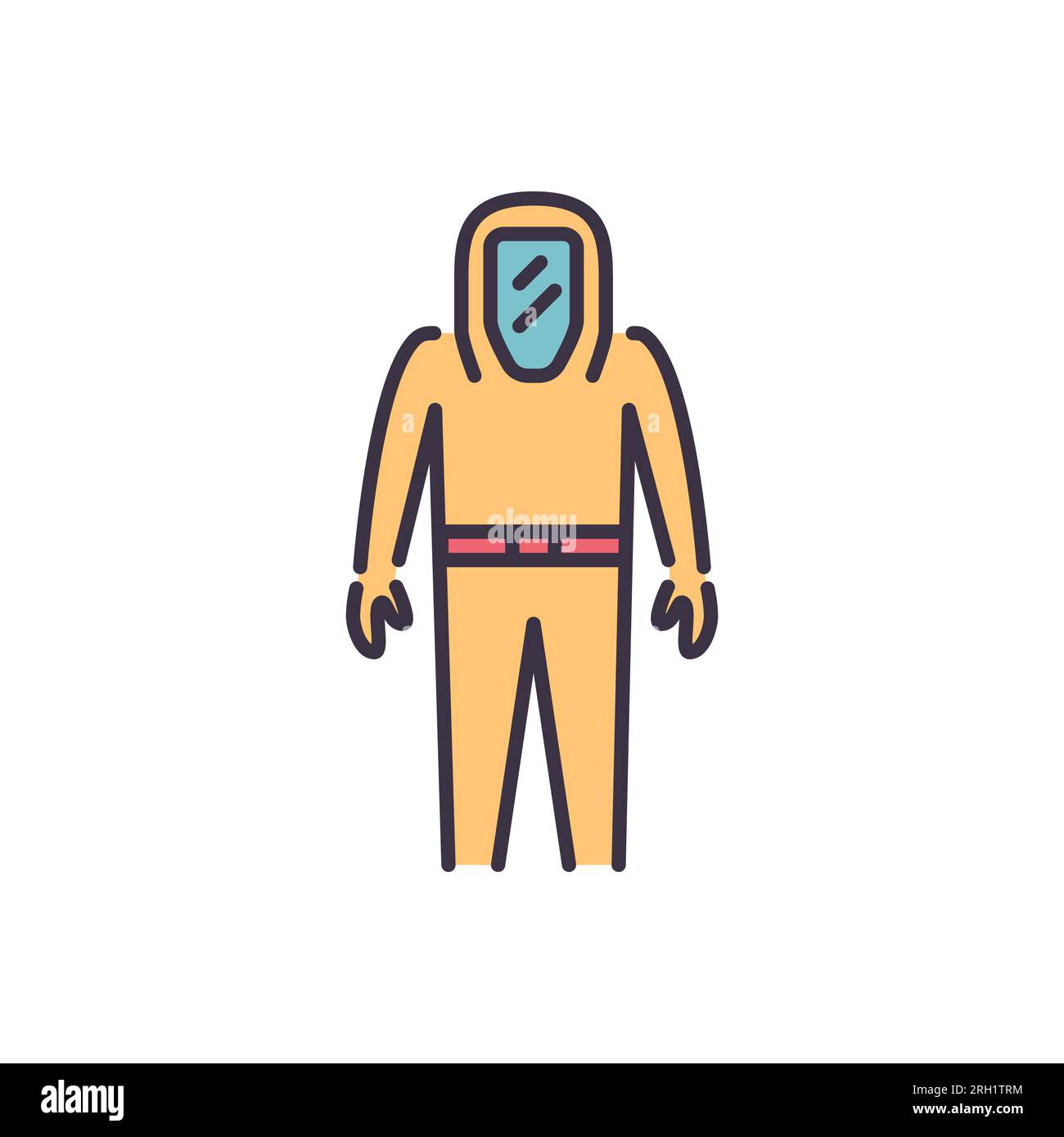 Biological Protection Suit related vector icon. Biological Protection ...