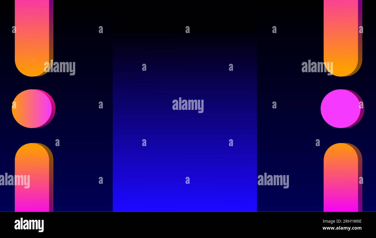 3D twilight geometric shapes with blue strip placeholder over dark ...