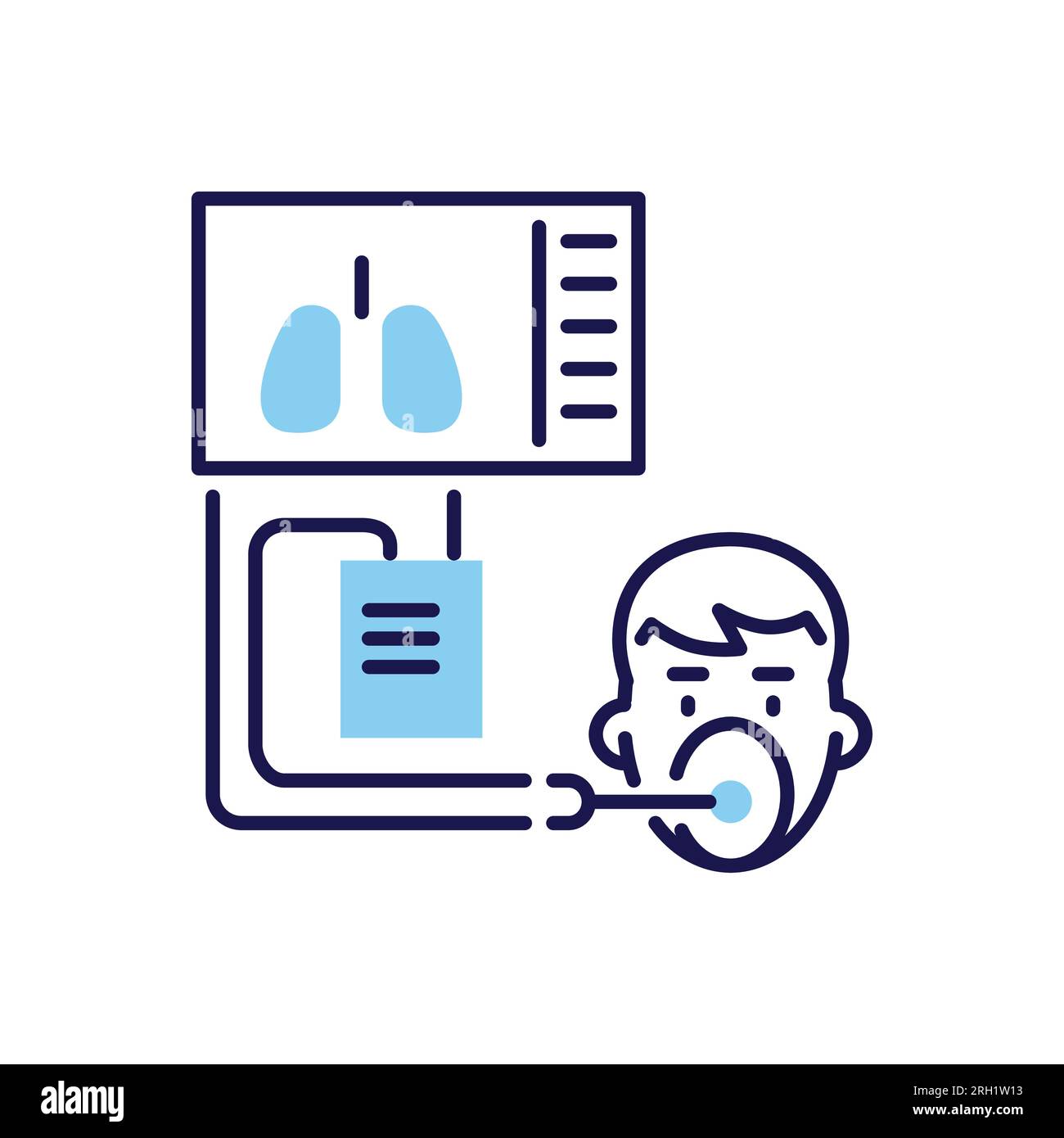 Medical ventilator related vector icon. Ventilator with image of lungs ...