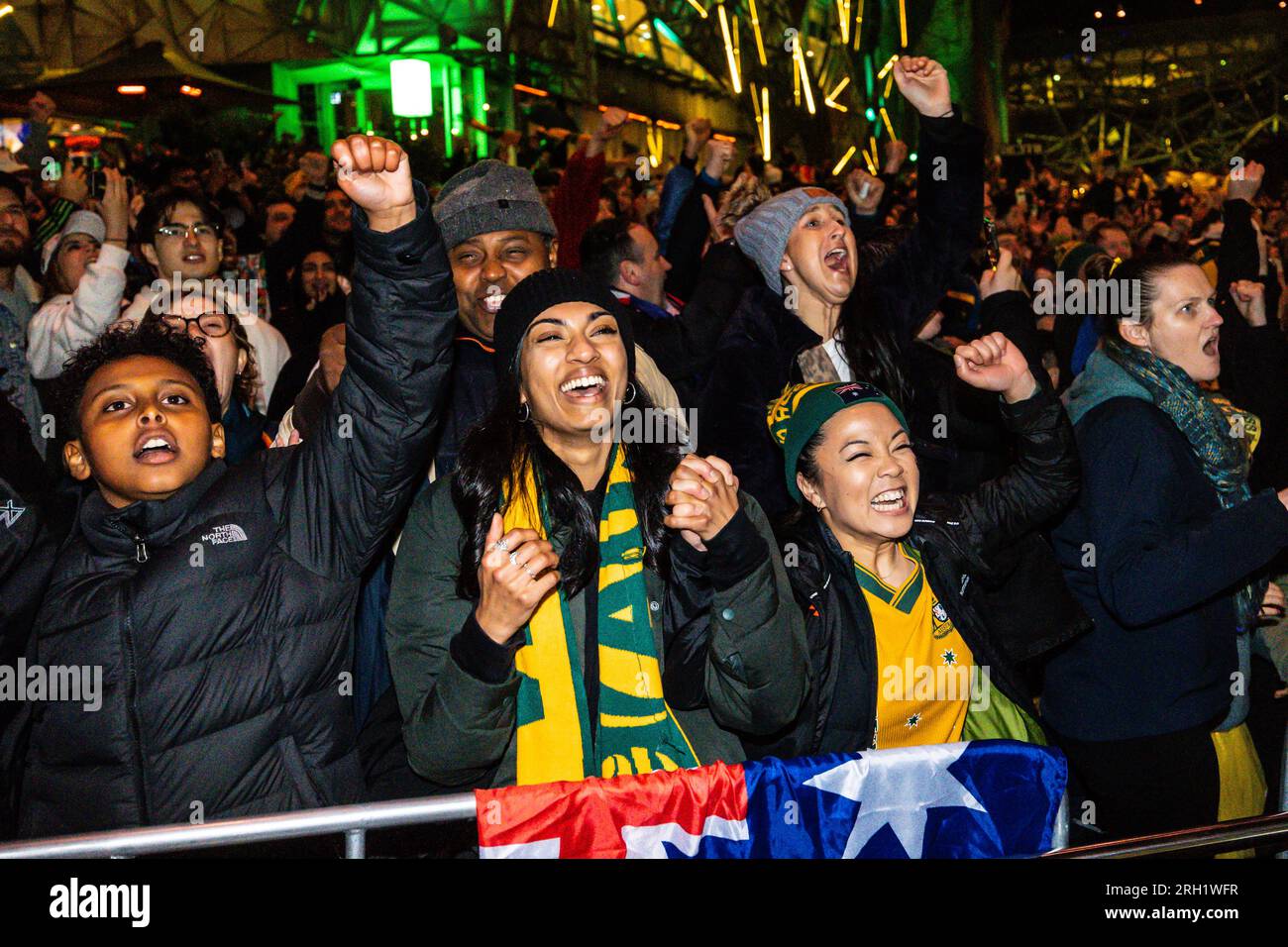 MELBOURNE, AUSTRALIA - AUGUST 12: Australian supporters at the ...