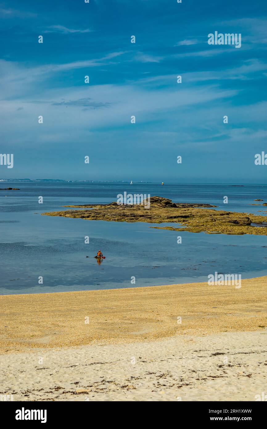 On the road on the Quiberon Peninsula along the beautiful Atlantic ...