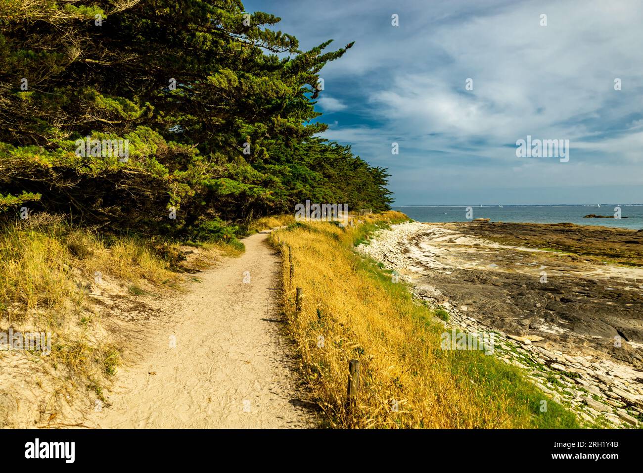 On the road on the Quiberon Peninsula along the beautiful Atlantic ...
