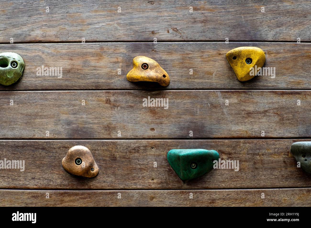 Wooden wall playground with rock climbing simulator design at outdoor ...