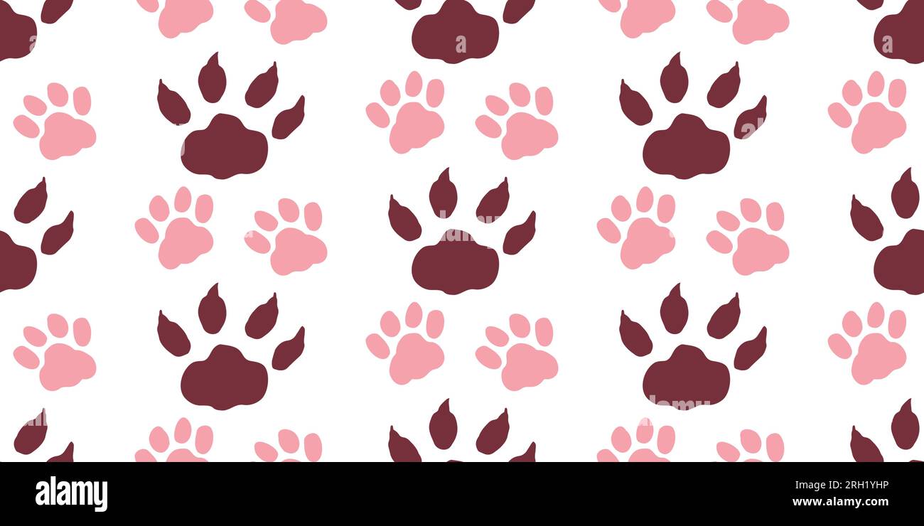 Seamless pattern with traces cat and dog. Pattern design for fabric ...
