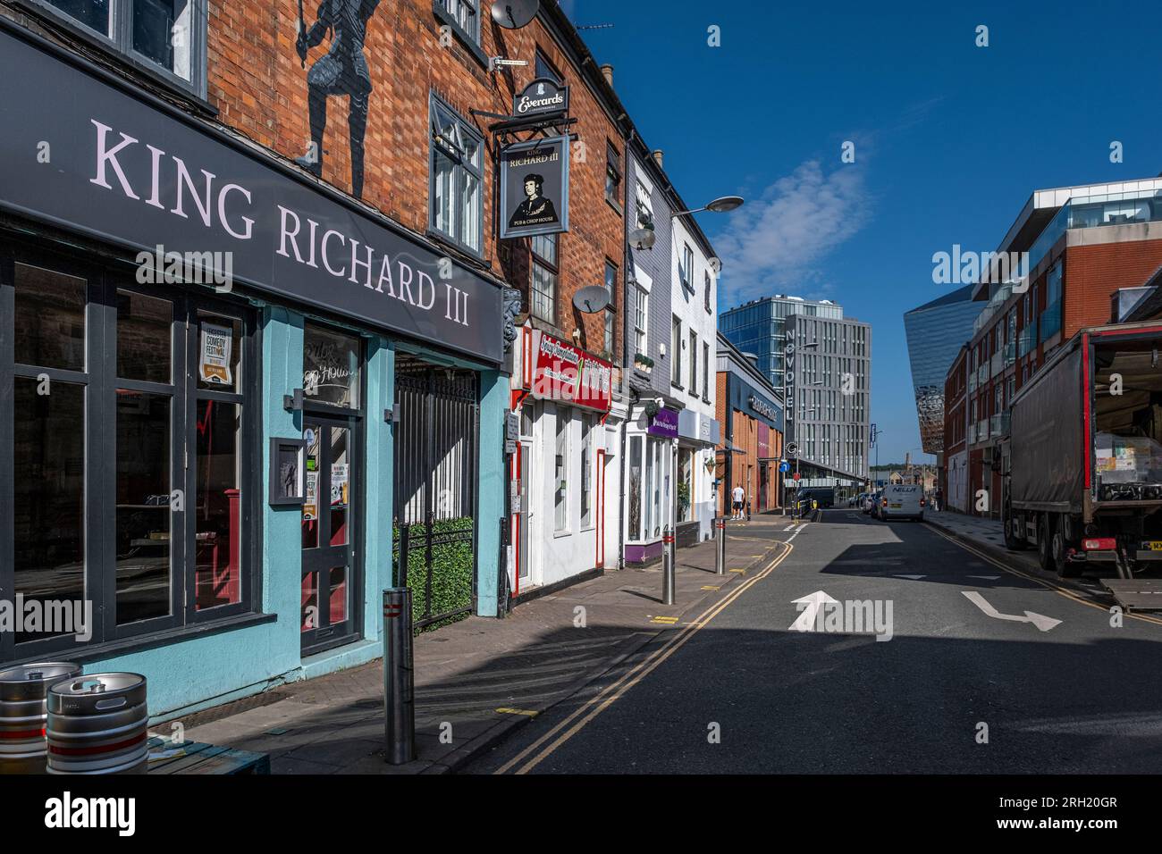 View along Highcross Street in Leicester Stock Photo - Alamy