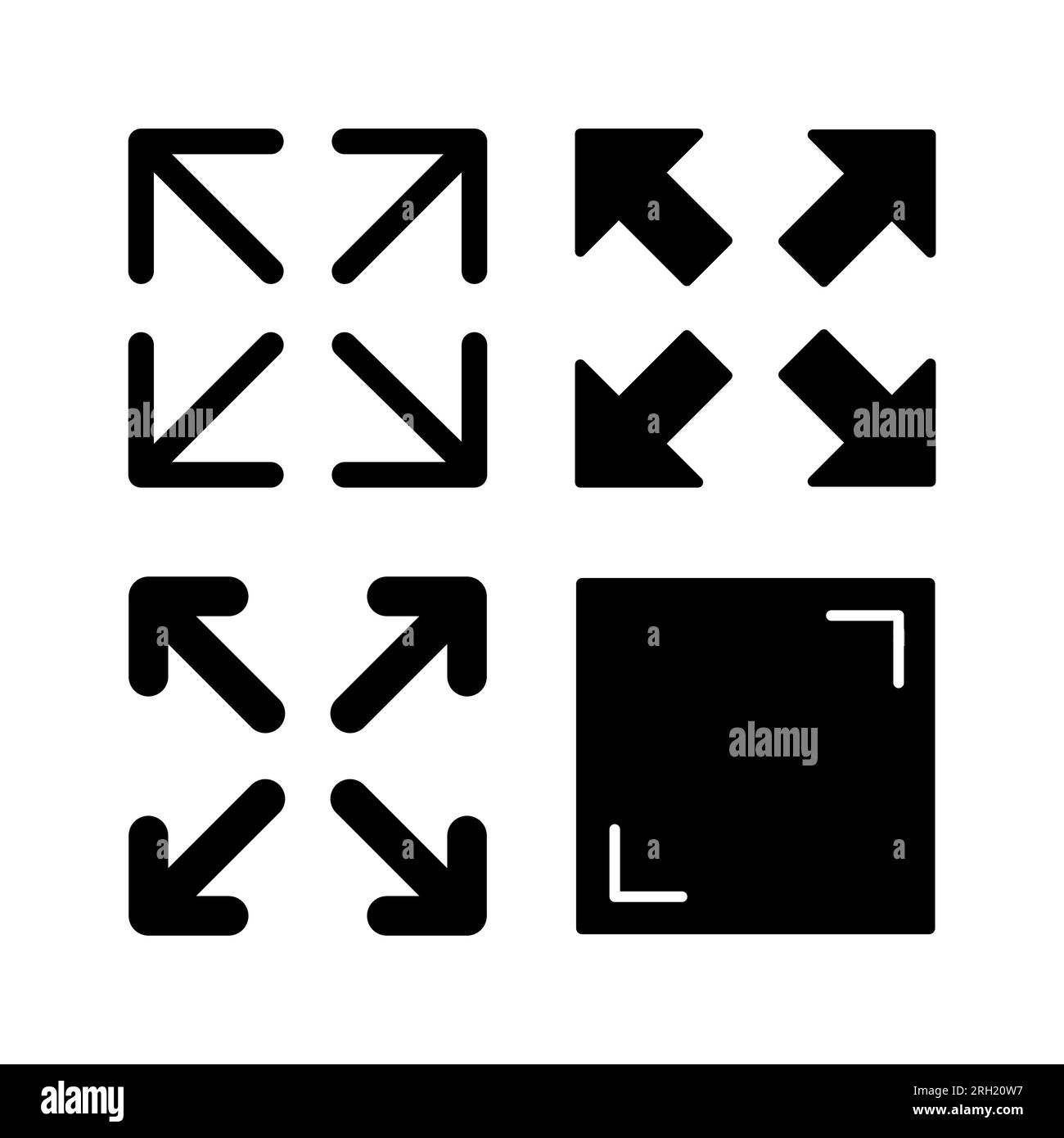 Expand menu icon vector vectors Black and White Stock Photos & Images ...