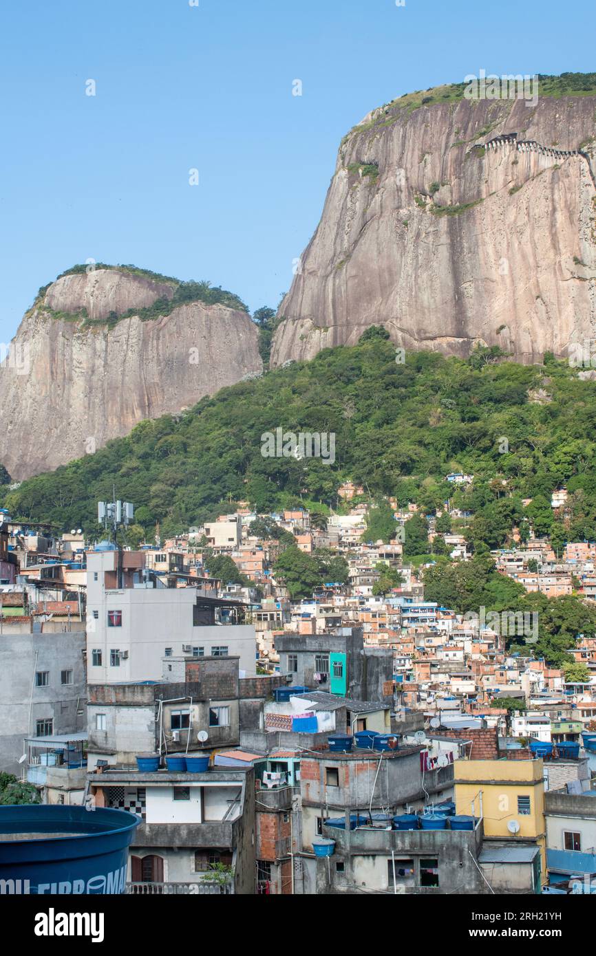 Brazil: the mountains and panoramic skyline of Rocinha, the famous ...