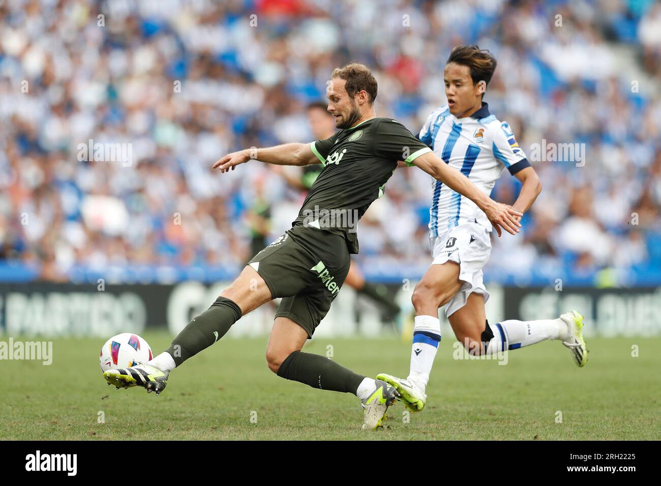 San Sebastian, Spain. 12th Aug, 2023. (L-R) Daley Blind (Girona ...