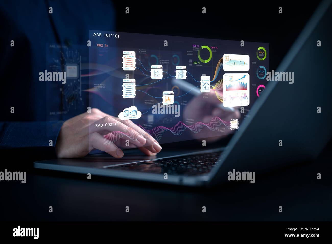 analytics chart, business analysis chart KPI showing icon on virtual ...