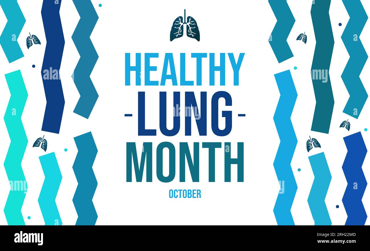 October is National Healthy Lung Month, background design with lungs ...