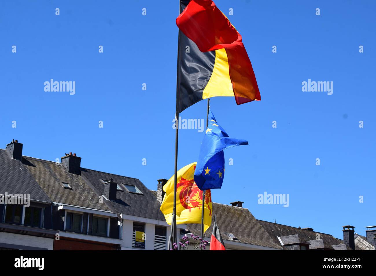 Wallonia regional flag hi-res stock photography and images - Alamy
