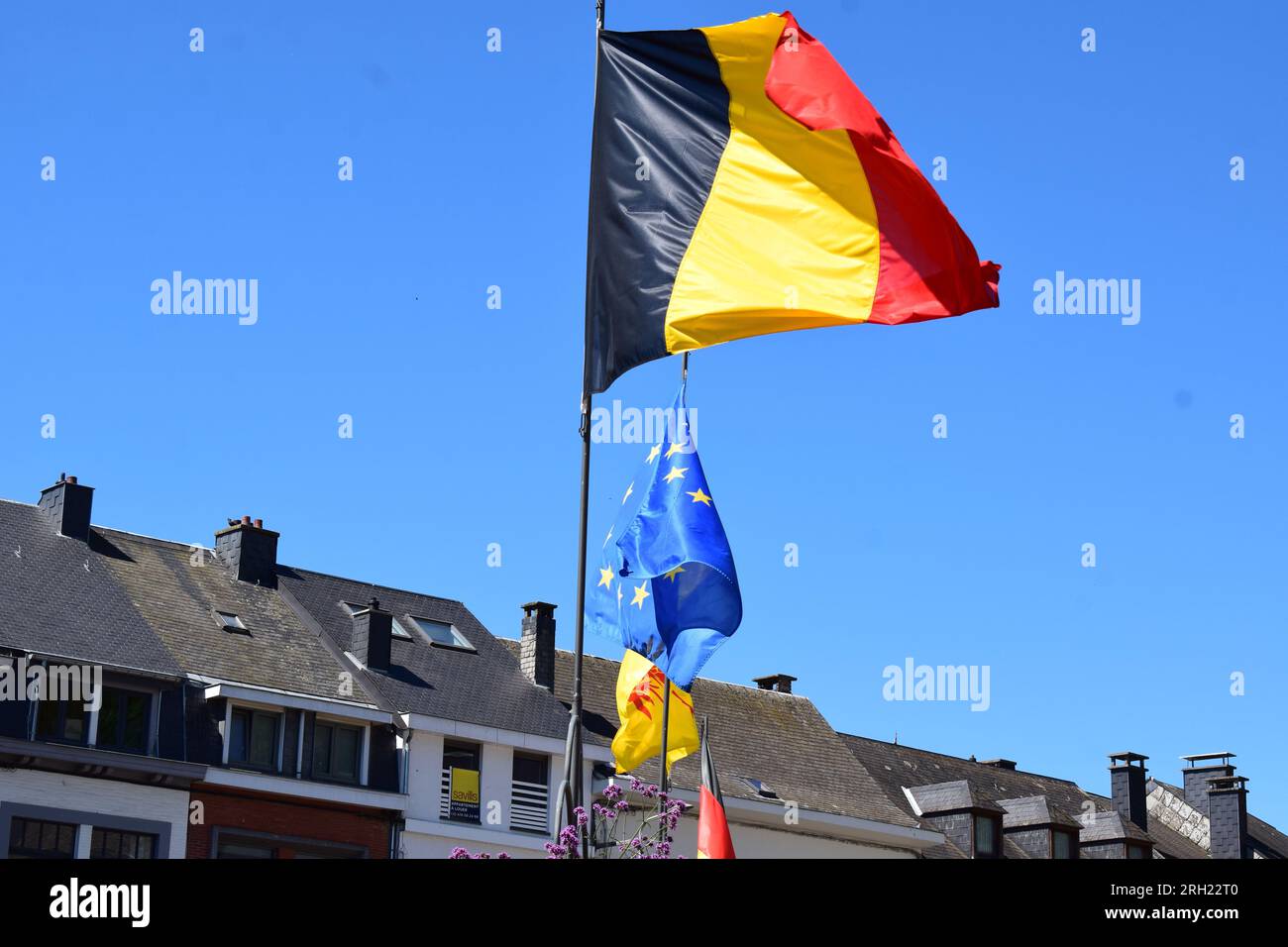Wallonia regional flag hi-res stock photography and images - Alamy