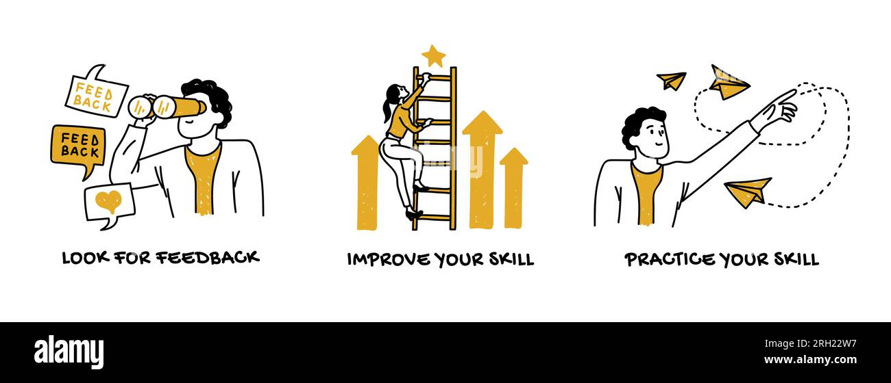 Vector set self development, self assessment, personal growth concept Stock Vector Image & Art ...