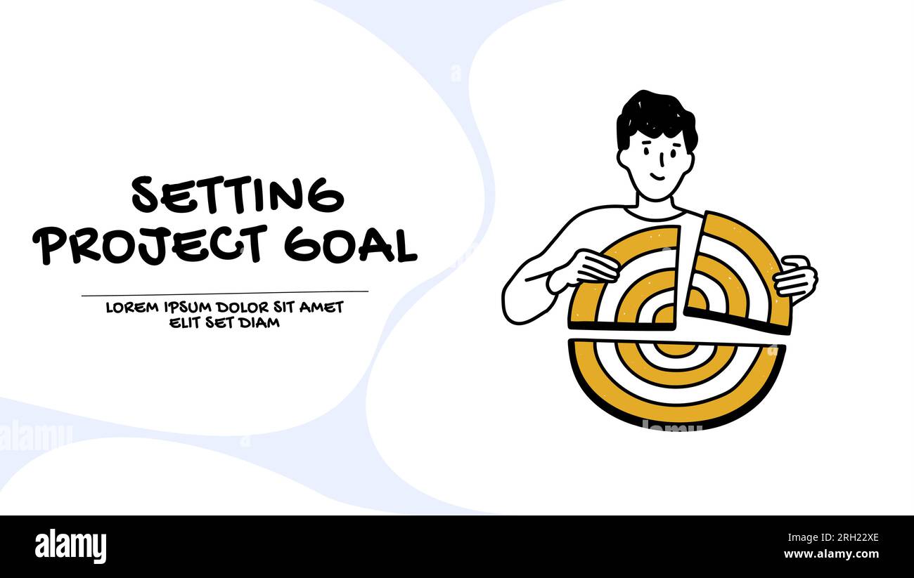 Vector of a young man setting his project goal Stock Vector Image & Art ...