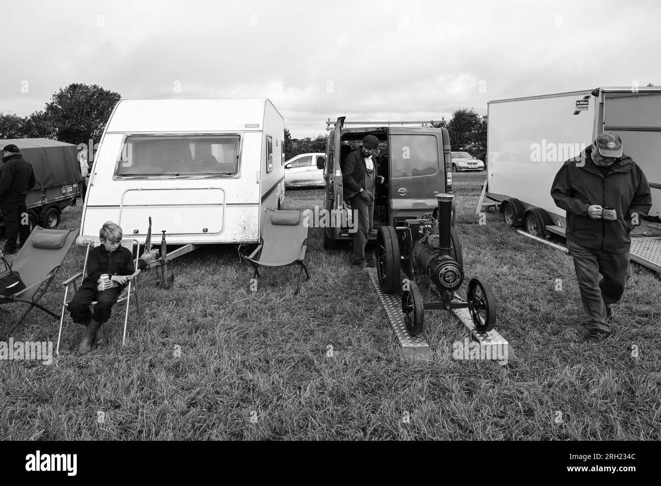 Austin mini and caravan Black and White Stock Photos & Images - Alamy
