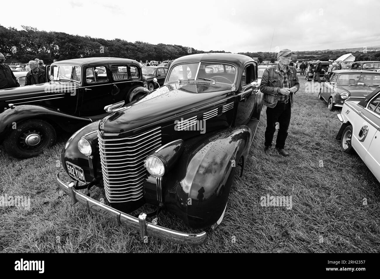 Owner John standing next to his Cadillac Carnhell Green Vintage Rally ...