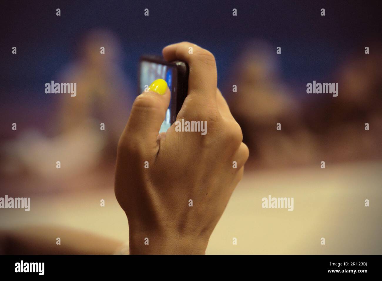 filming a rhythmic gymnastics competition with a mobile phone Stock ...