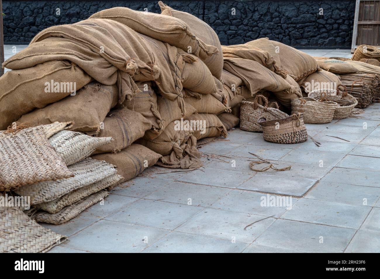 Flour Bags in flour mill Stock Photo - Alamy