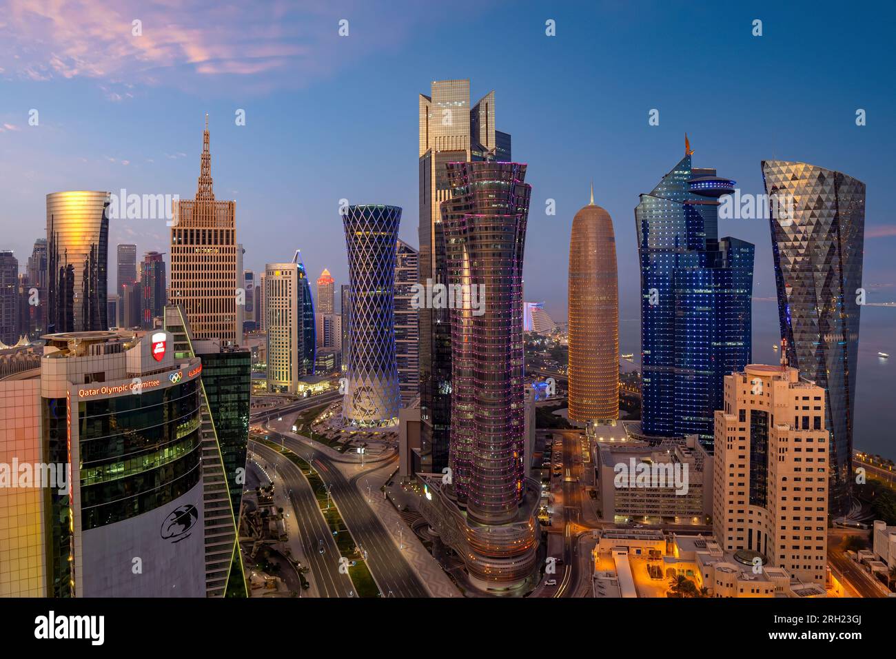 West bay buildings in Majlis Al Taawon St Doha Qatar Stock Photo - Alamy