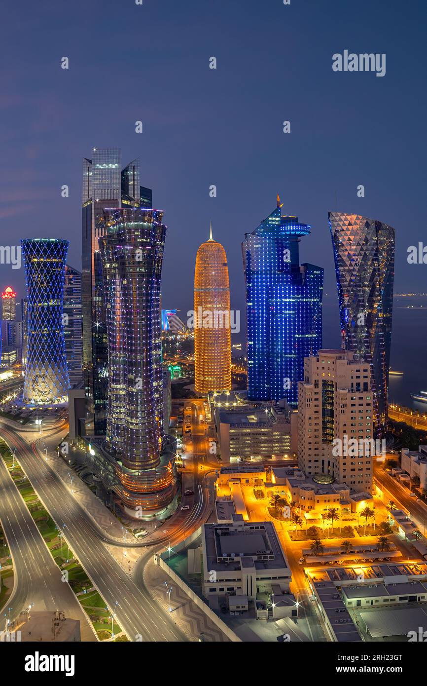 West bay buildings in Majlis Al Taawon St Doha Qatar Stock Photo - Alamy