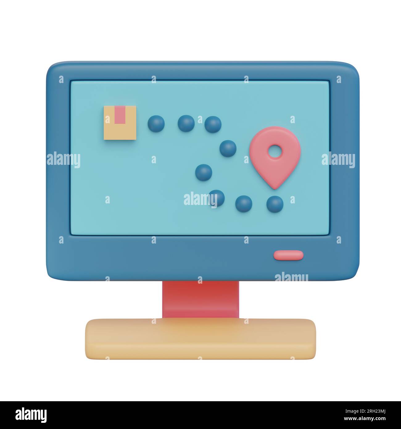 simple, soft and cute 3D rendering icon. with monitoring shape delivery ...