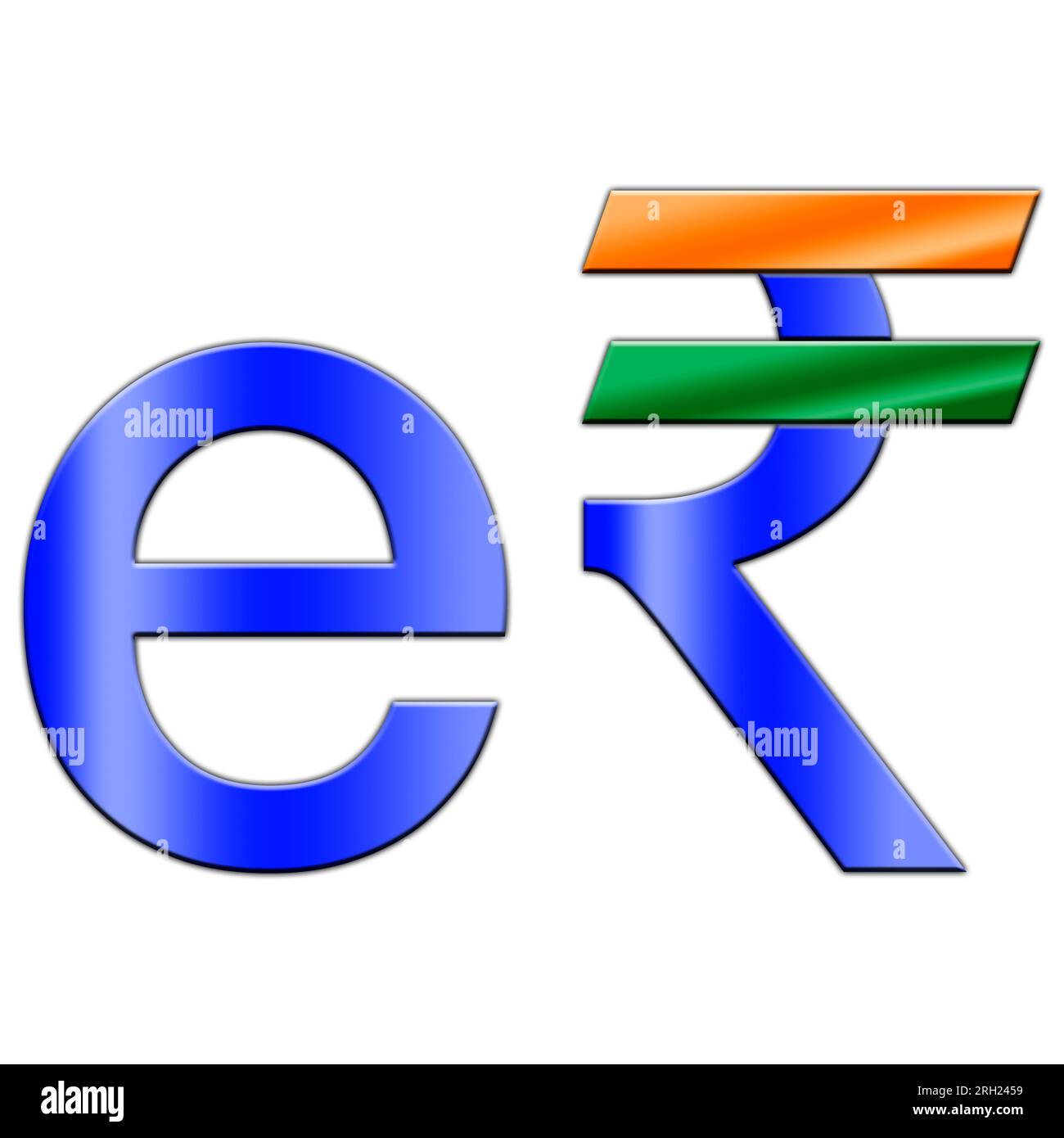 Digital Rupee symbol with national colors, cbdc currency of India ...