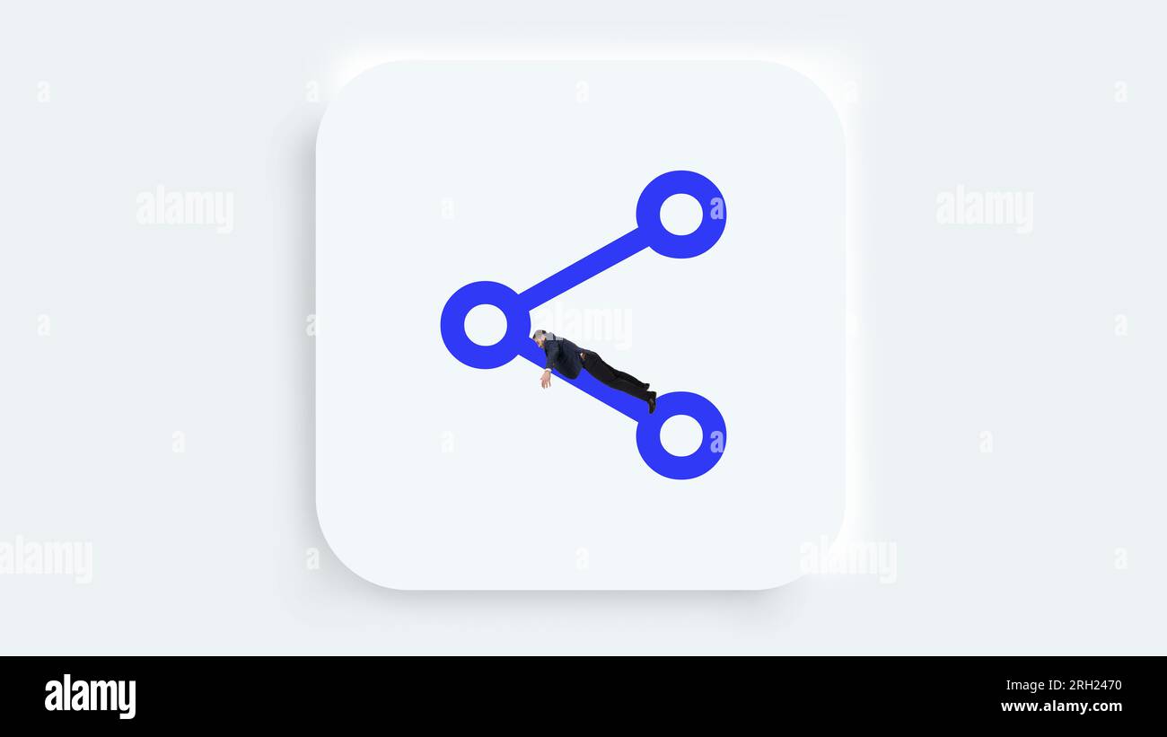 Social. Contemporary art collage. Share icon, button icon for web ...
