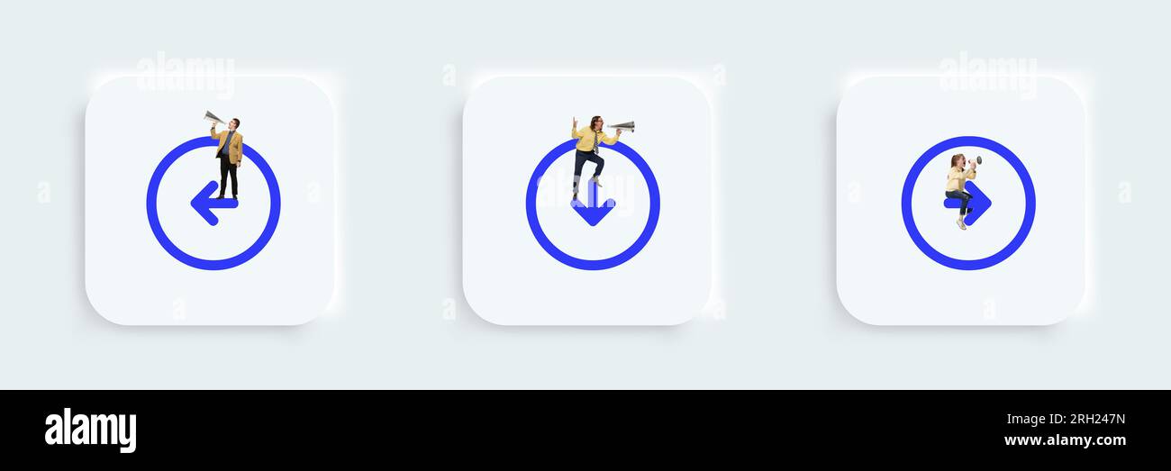 UI actions. Arrow circle left, arrow circle down, arrow circle right ...