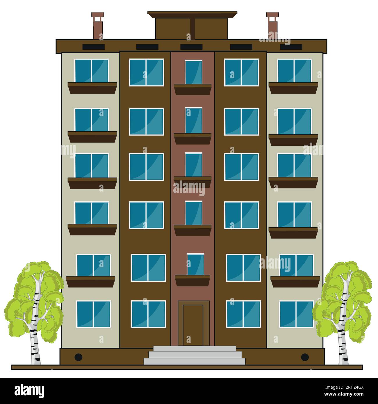 Vector illustration of the big high high-rise building Stock Vector ...