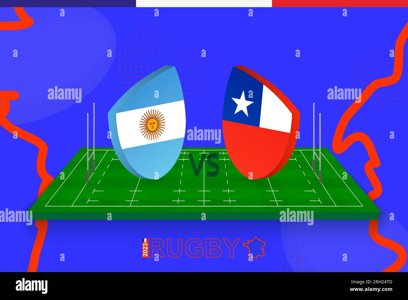 Rugby team Argentina vs Chile on rugby field. Rugby stadium on abstract ... Rugby team Argentina vs Chile on rugby field. Rugby stadium on abstract ...