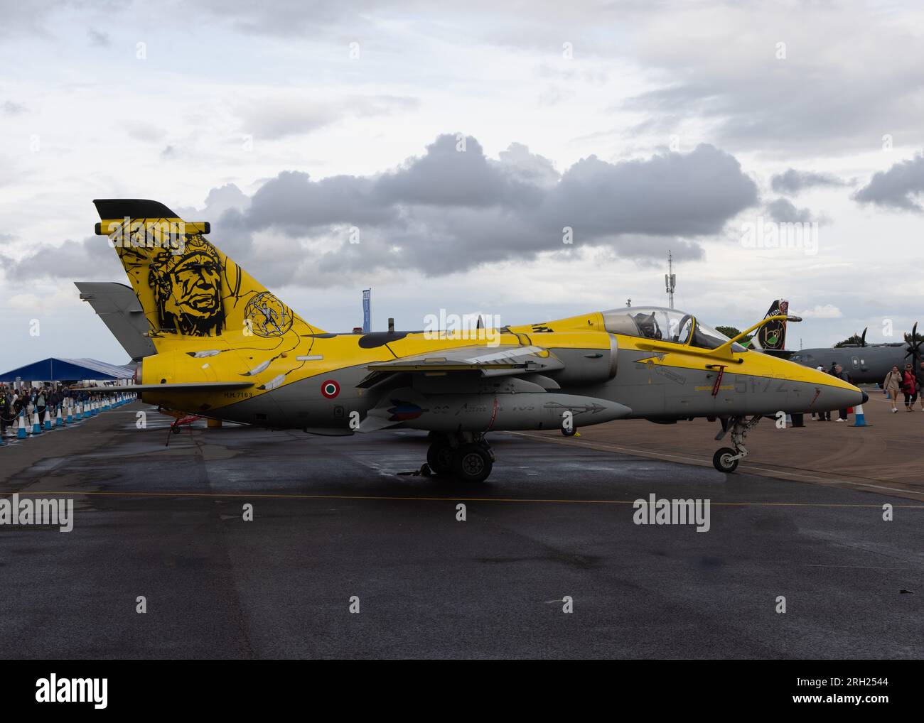 An Italian Airforce AMX A-11A GHIBLI jet aircraft on display at the ...