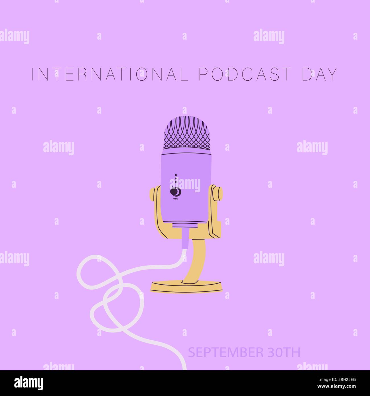 International Podcast Day. Postcard or banner for September 30th ...