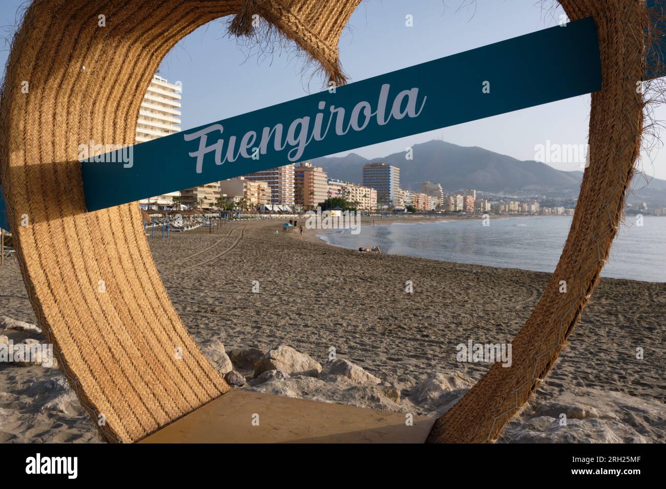 Love heart with an arrow and the word FUENGIROLA. Málaga province ...