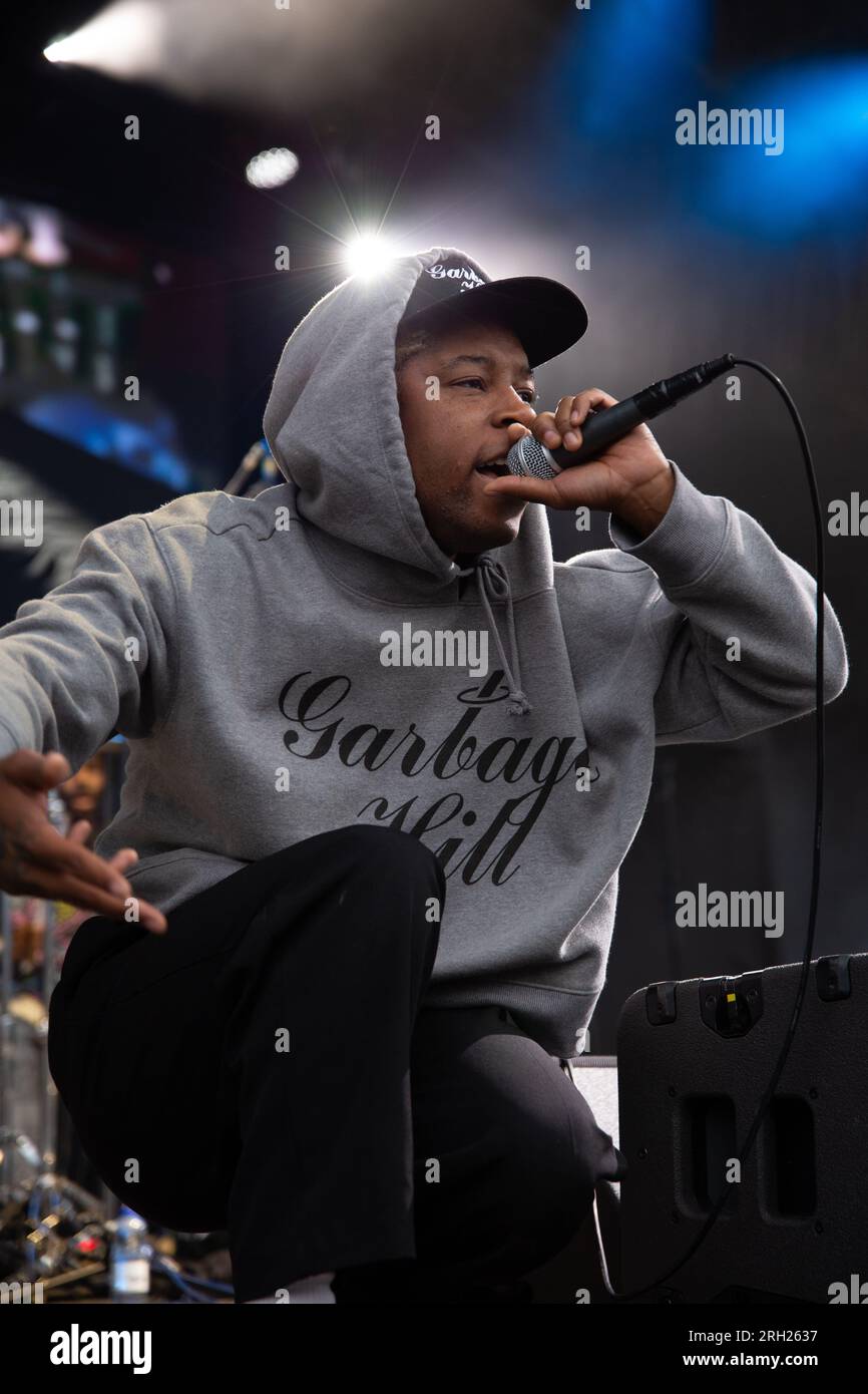 Halifax, UK. 12th Aug, 2023. Kenny Hoopla performs live at pierce hall ...