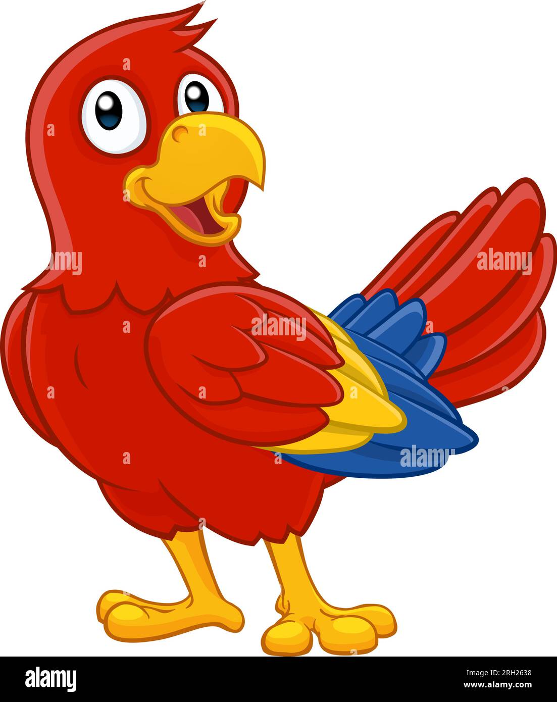 Parrot Red Macaw Bird Cartoon Wildlife Mascot Stock Vector Image & Art ...