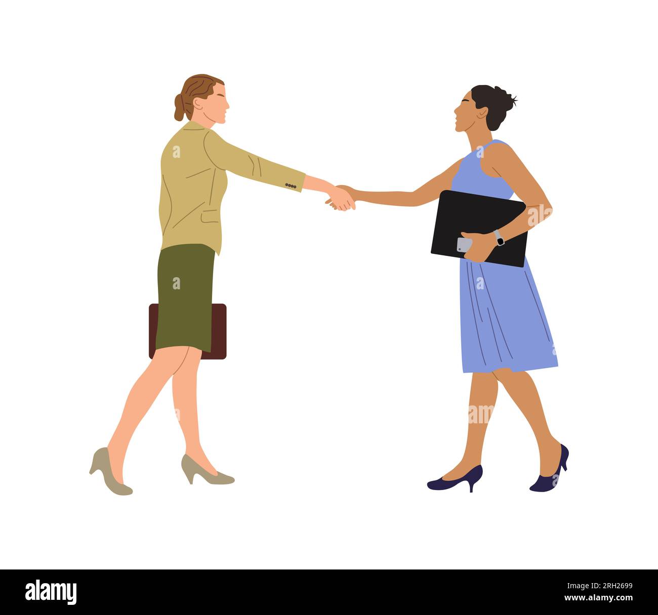 Two Business women shaking hands vector isolated Stock Vector Image ...