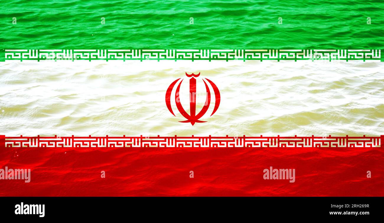Texture of vawed flag of Iran. Iran support russia concept. Tehran ...