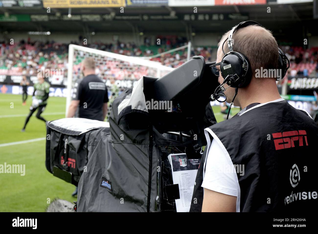 NIJMEGEN - ESPN cameraman ahead of the Dutch premier league game ...