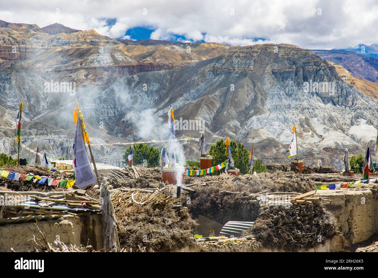 Amazing Rooftop View of Lo Manthang with Traditional Houses and ...