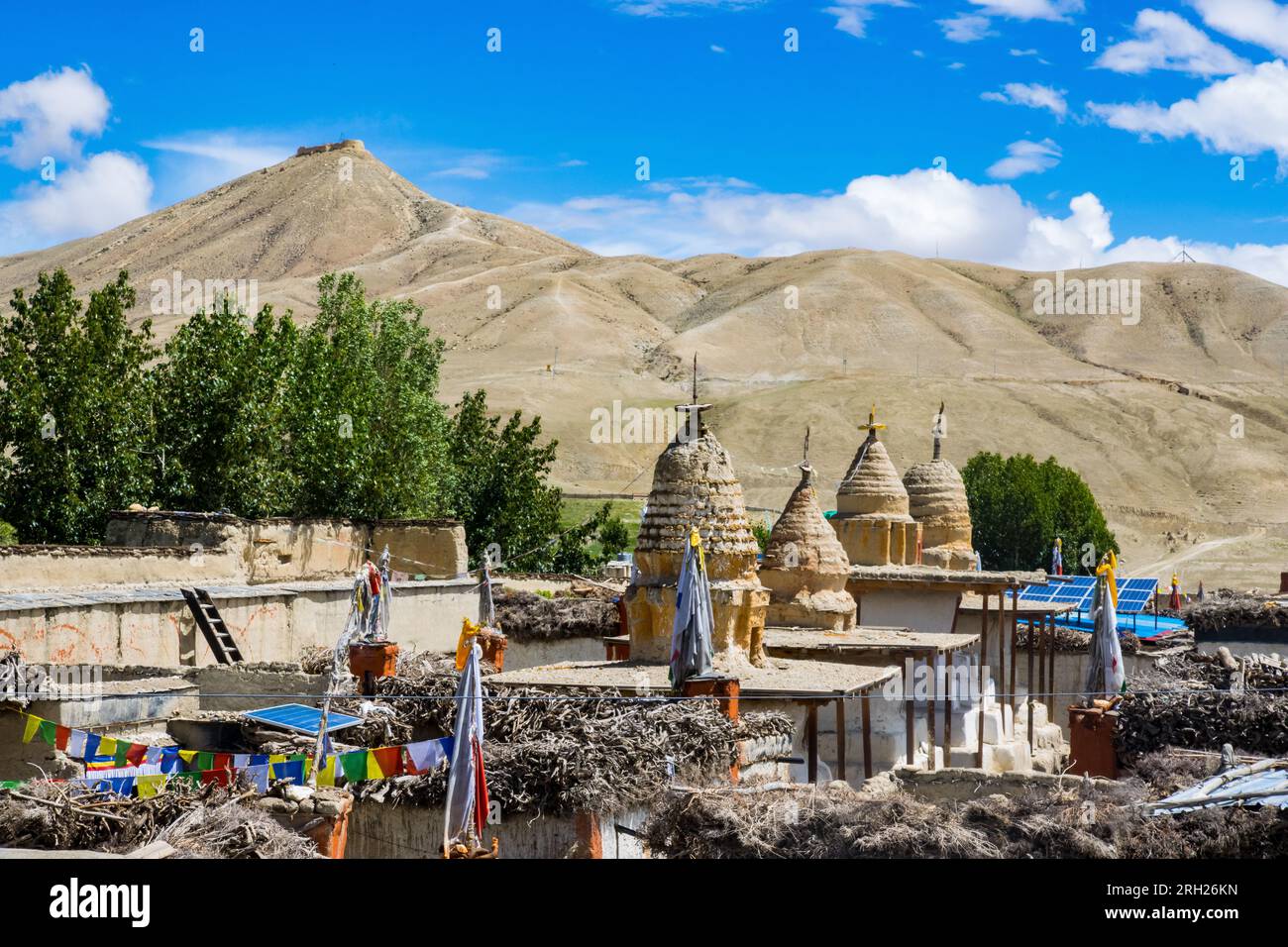 Amazing Rooftop View of Lo Manthang with Traditional Houses and ...