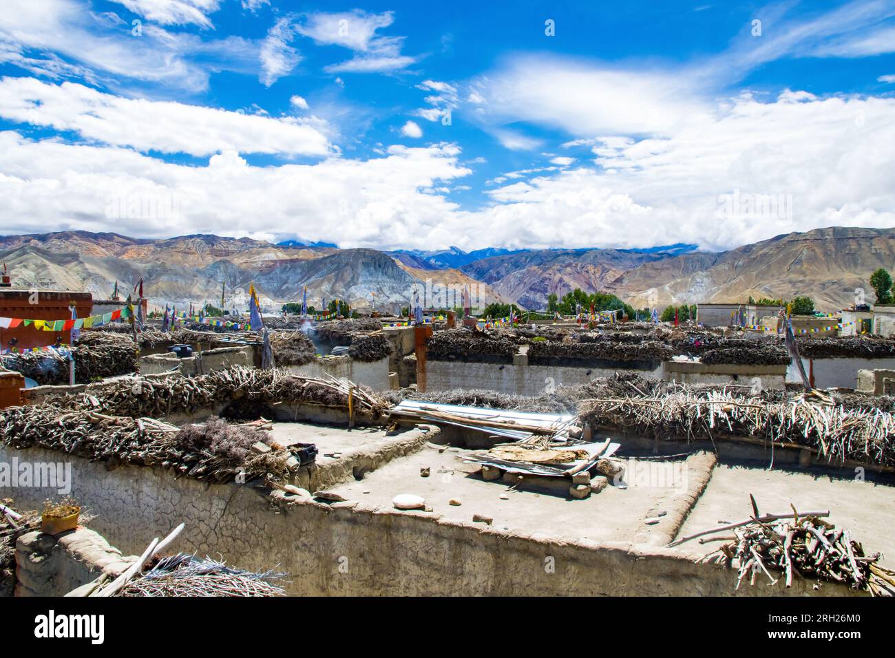 Amazing Rooftop View of Lo Manthang with Traditional Houses and ...