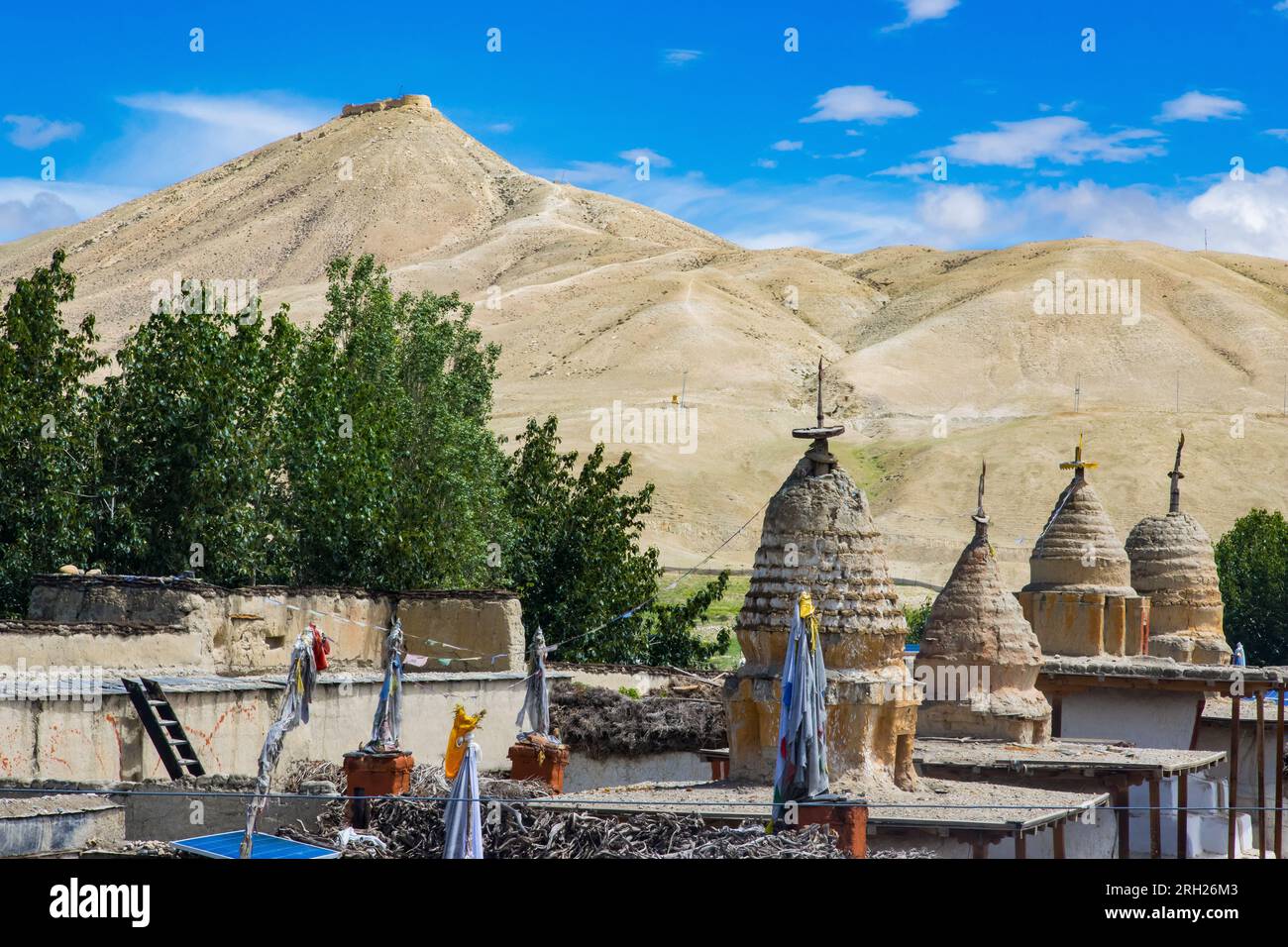 Amazing Rooftop View of Lo Manthang with Traditional Houses and ...