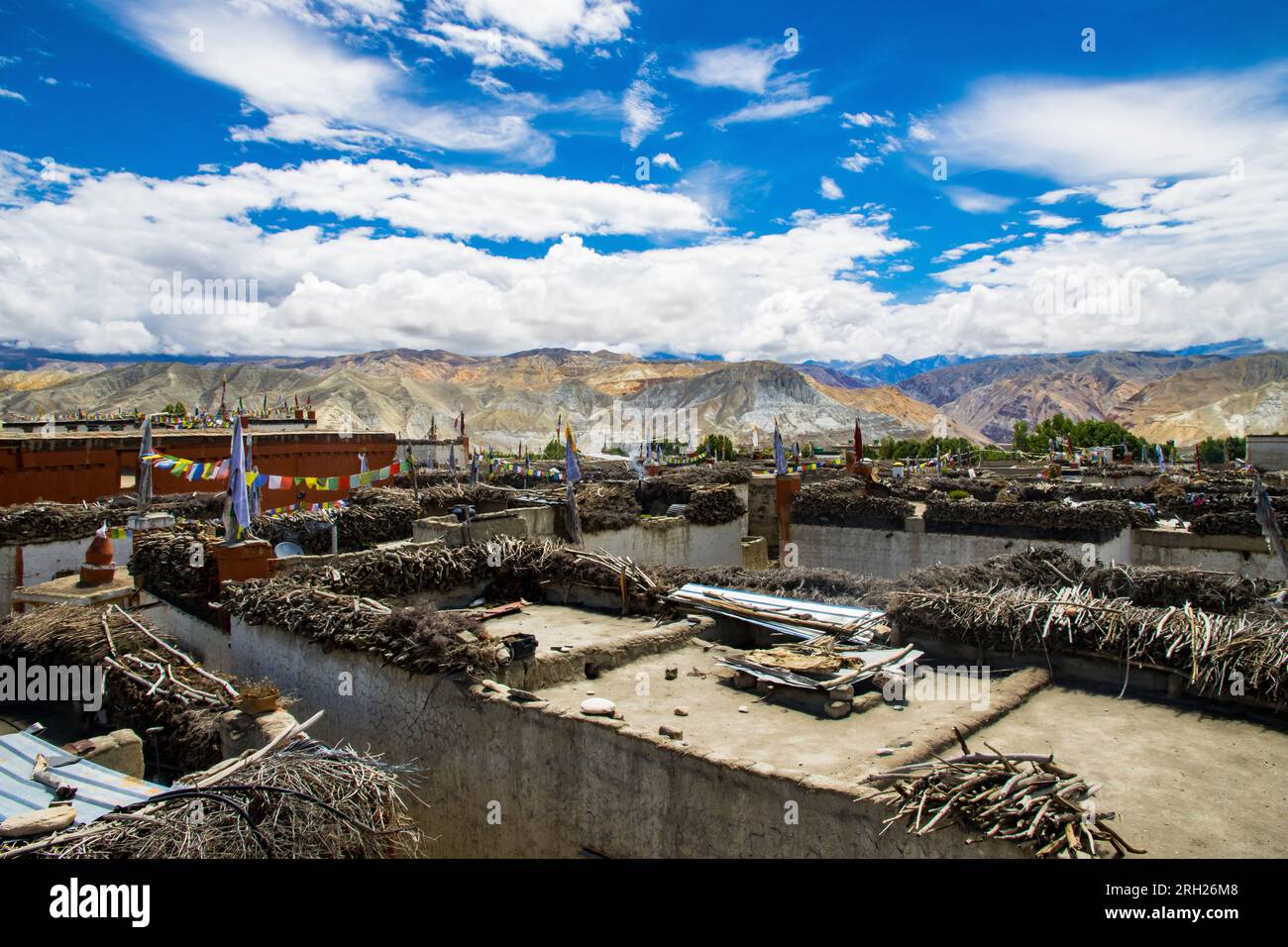 Amazing Rooftop View of Lo Manthang with Traditional Houses and ...