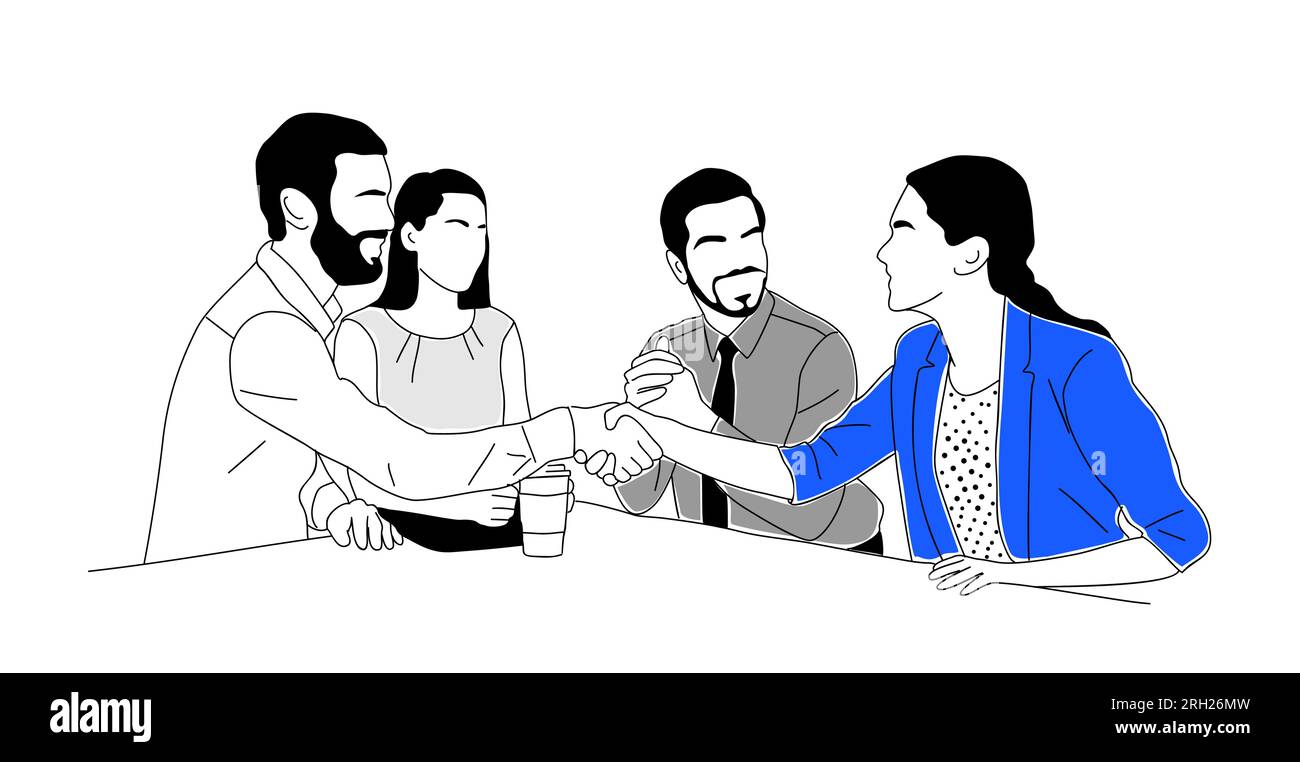 Business team members working together vector art Stock Vector Image ...