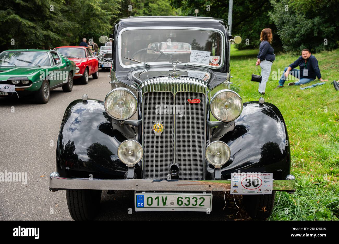 Car rally and show presented by Czech War veterans vintage cars club ...