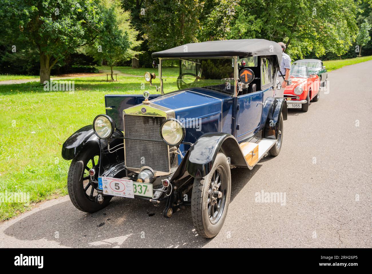 Car rally and show presented by Czech War veterans vintage cars club ...