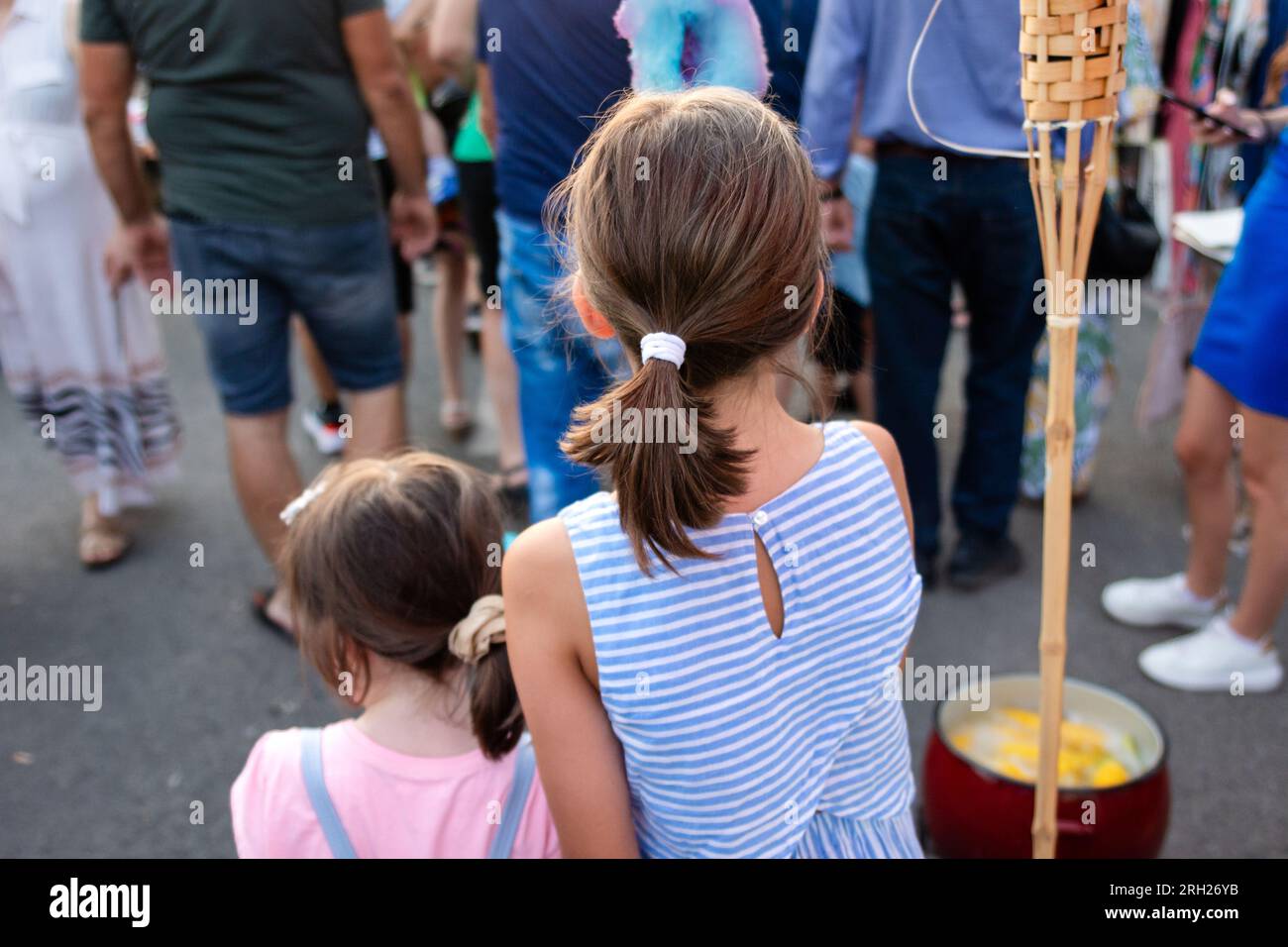 Rear view girls walking outdoors hi-res stock photography and images ...