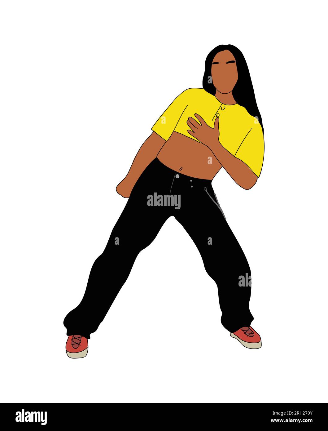 Teenager girl dancer hip hop vector isolated Stock Vector Image & Art - Alamy