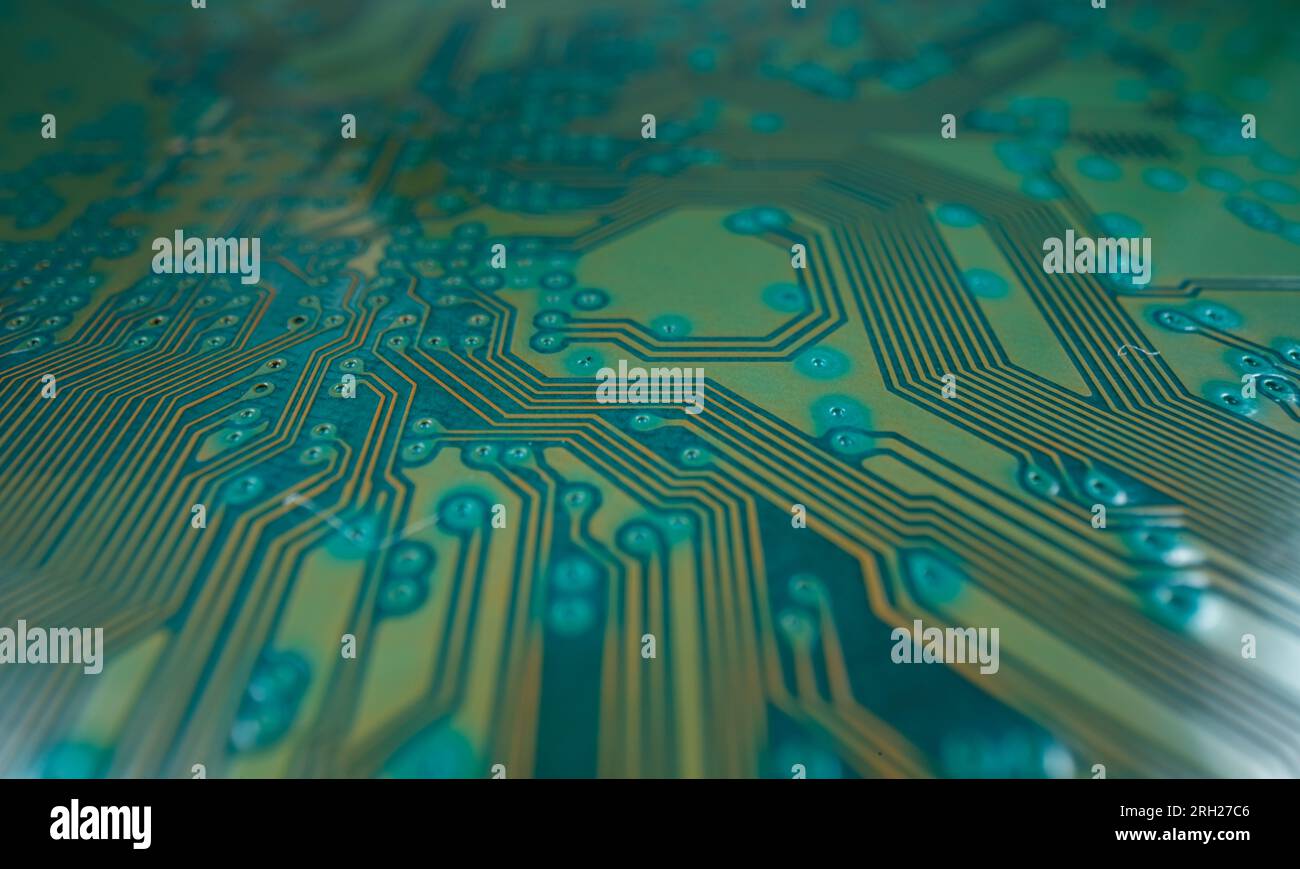 Circuit board. Technological electronic plate with roads and other ...