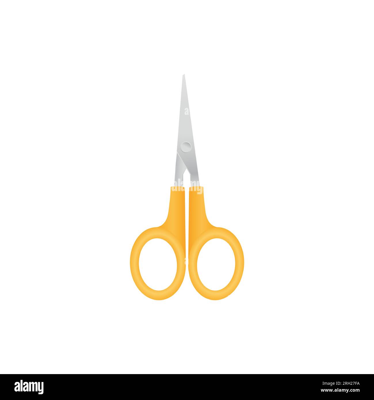 Scissors for kids with yellow plastic handles. Vector illustration of ...